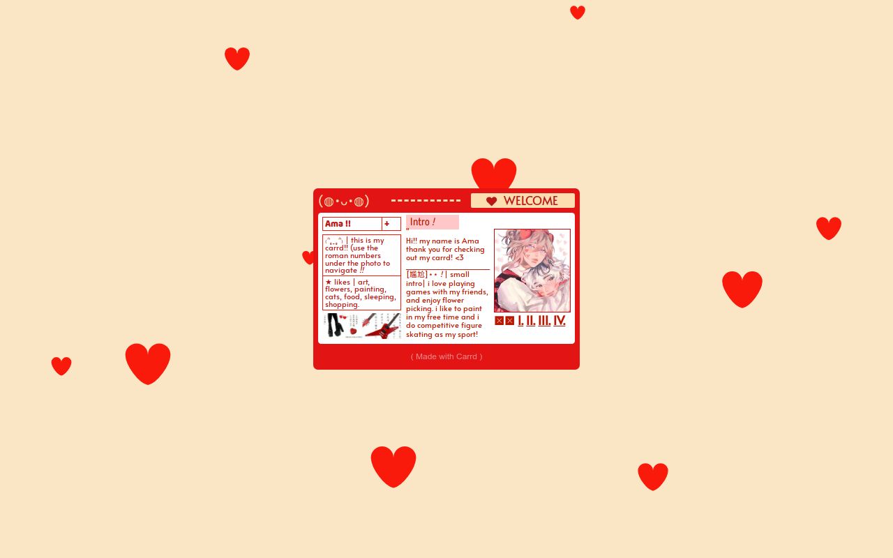 Ama's personal carrd